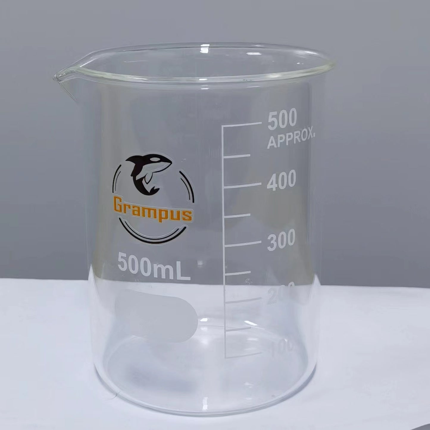 Low Form Glass Beaker, with Spout, Marking Spot and Printed Graduation ...